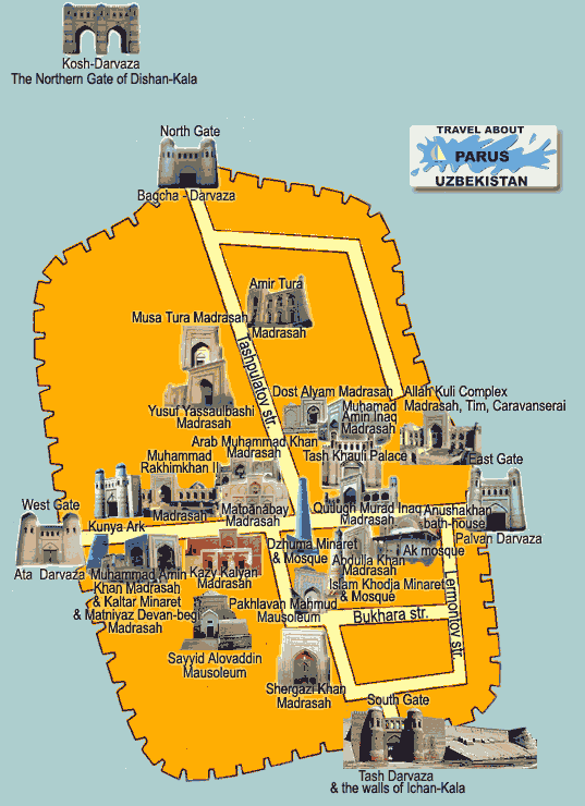 Khiva Map, Khiva Uzbekistan map